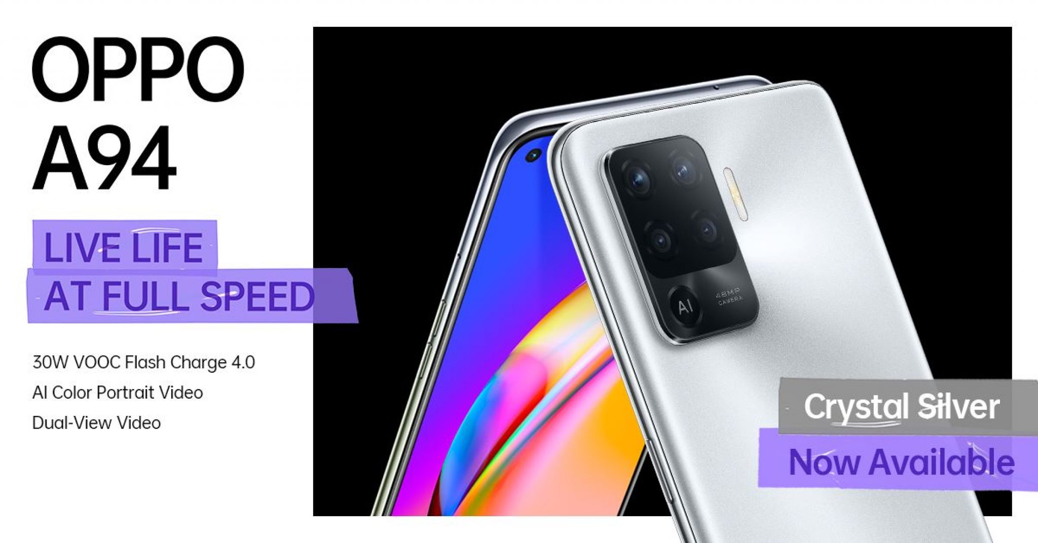 OPPO A94 Now Available in Crystal Silver
