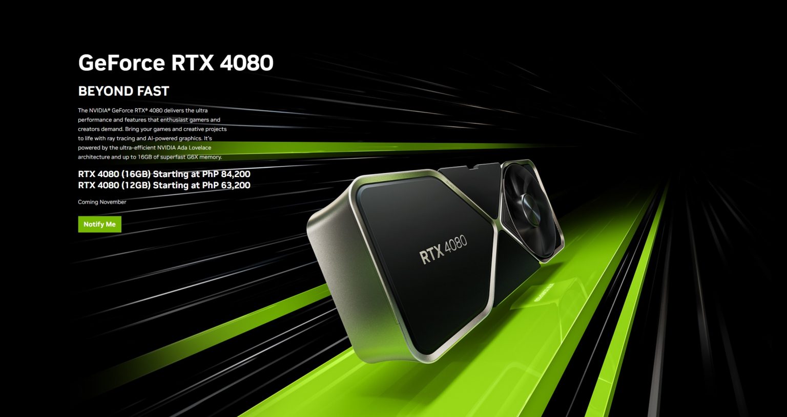 Nvidia Debuts RTX 4080 and RTX 4090 GPUs; Starts at P63,200 & P112,300