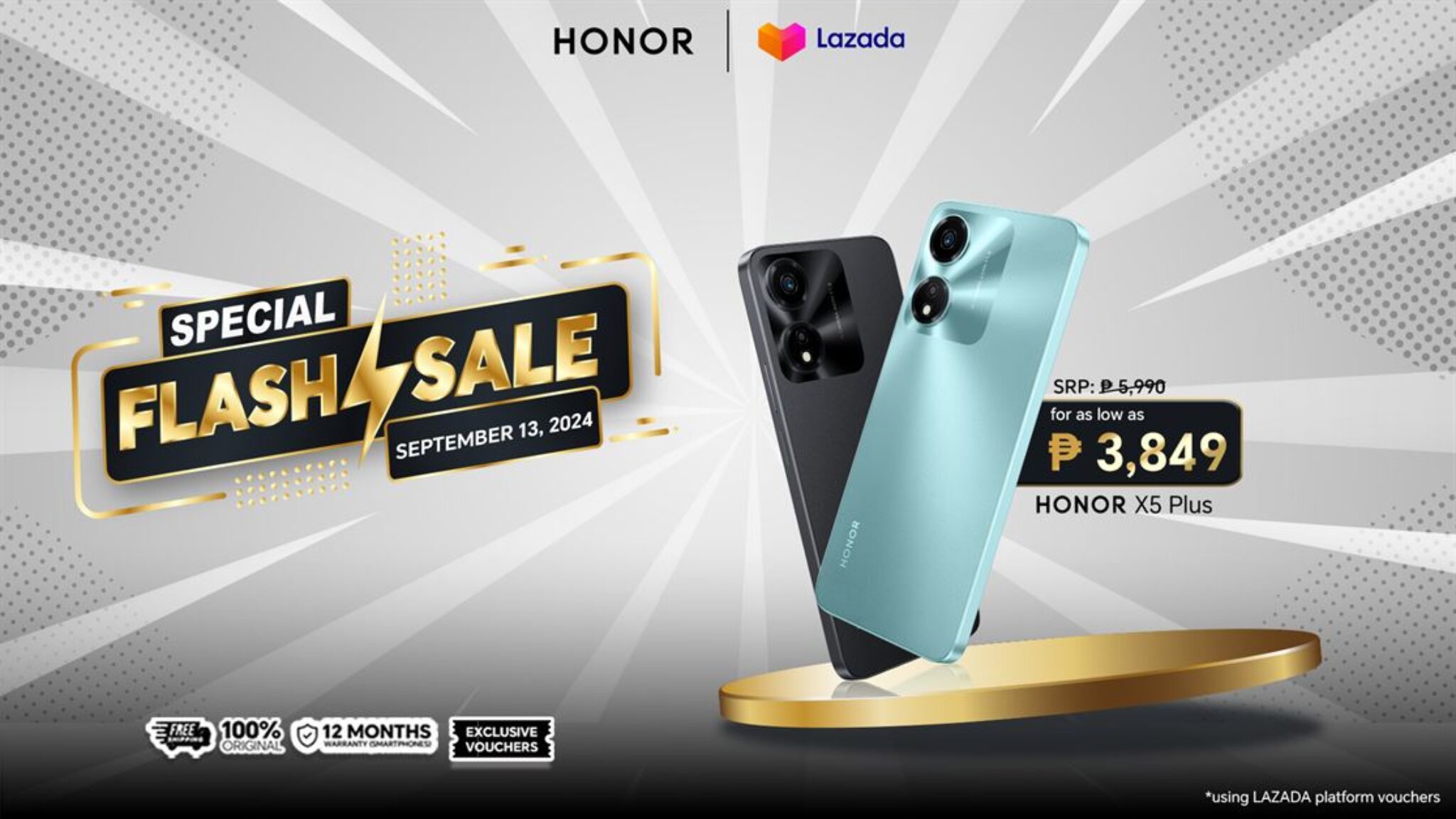 Get the HONOR X5 Plus for Only PHP 3,849 Until September 13 via Lazada