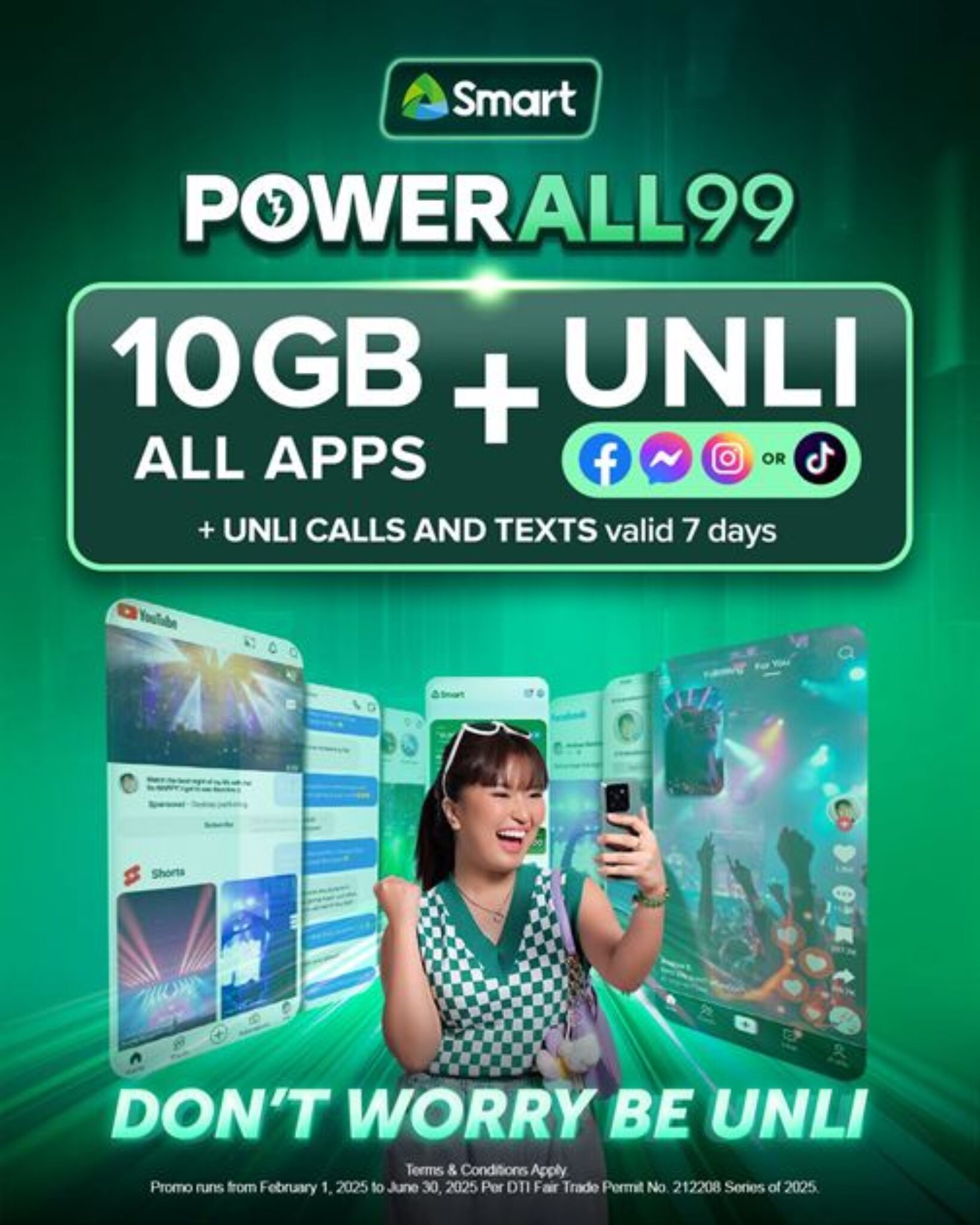Smart Power All 99 Now Comes with Unli FB or Unli TikTok