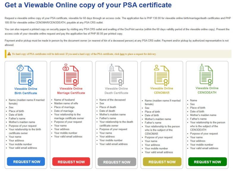 PSA Serbilis Website: How to Get Your Birth Certificate, Marriage ...